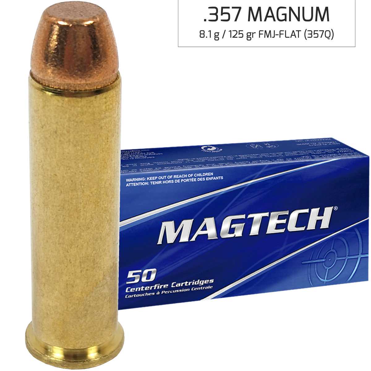 Náboj Magtech 357 MAGNUM FMJ FLAT (357Q) 8,1 g, 125 grs | Online shop ... Náboj Magtech 357 MAGNUM FMJ FLAT (357Q) 8,1 g, 125 grs | Online shop ...